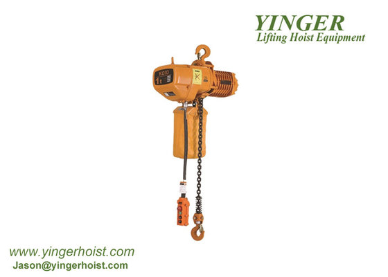 YINGEHeavy Capacity Double Lift Speed Lifting Chain Hoist Yellow Color High Safety Wide Application Chain Electric Hoist